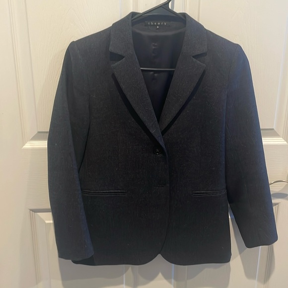 Theory | Jackets & Coats | Theory Wool Blazer Navy Tweed | Poshmark